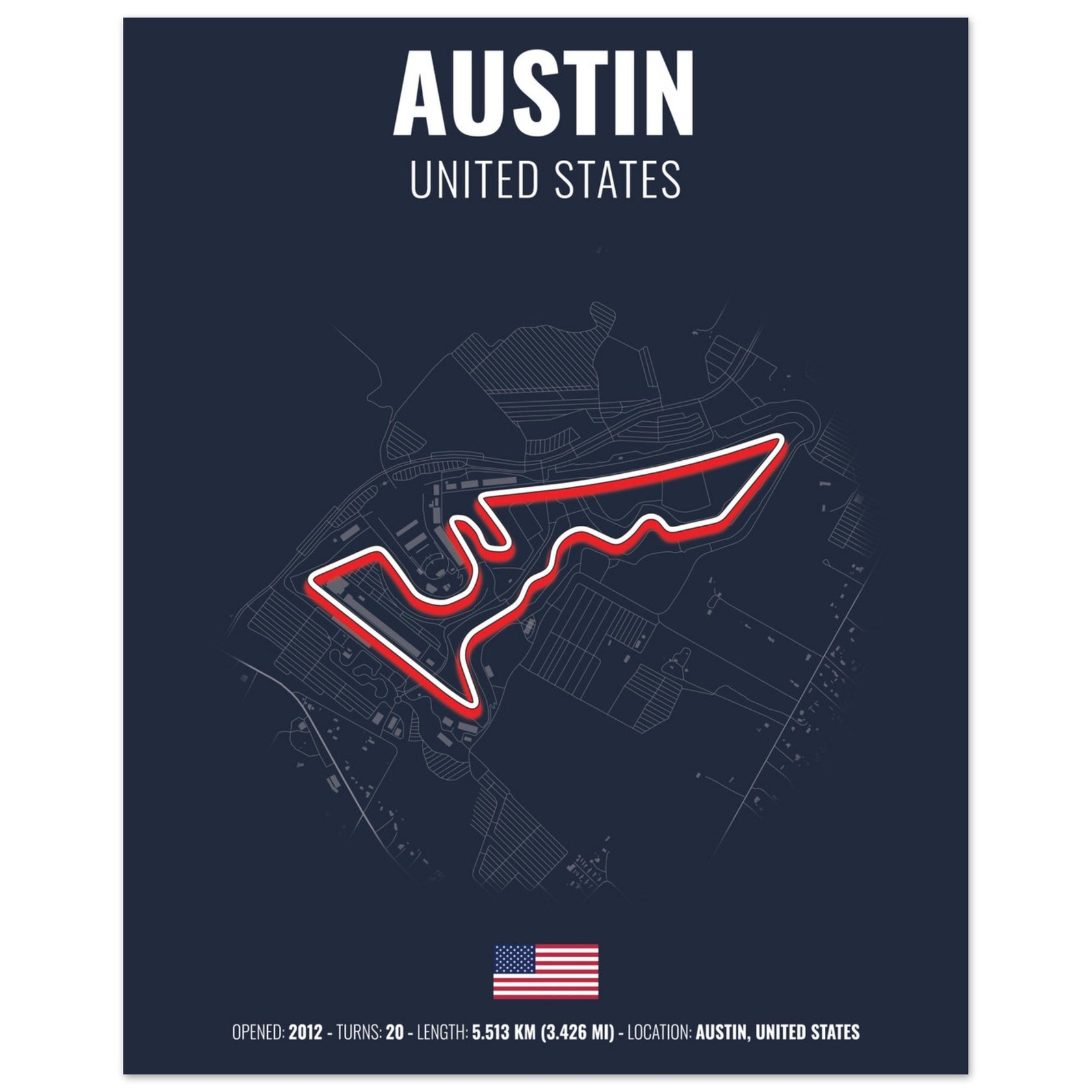 Austin Formula 1 Poster | Austin Formula 1 Print – Favourite Place Prints