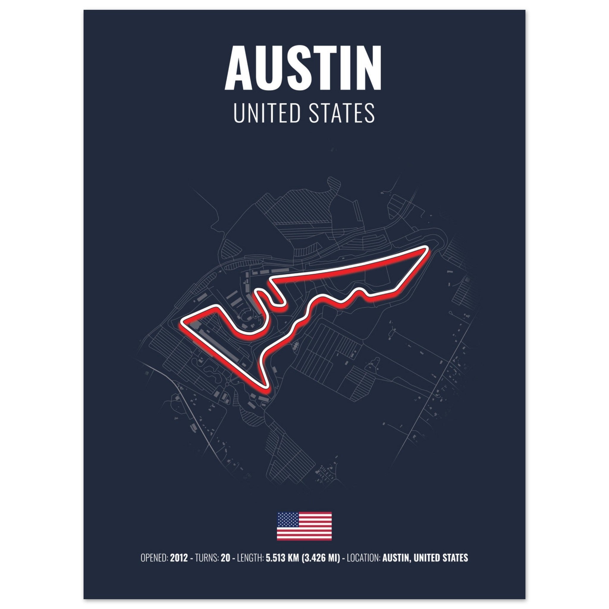 Austin Formula 1 Poster | Austin Formula 1 Print – Favourite Place Prints