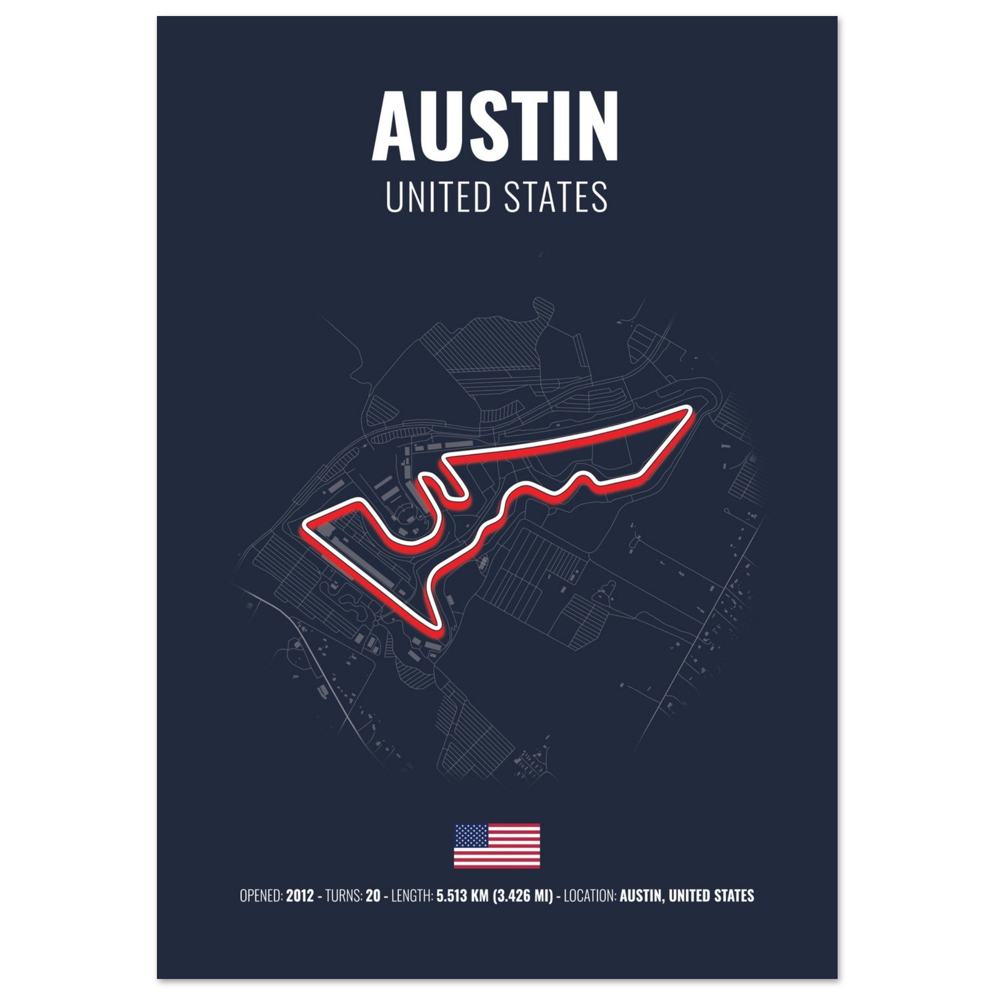 Austin Formula 1 Poster | Austin Formula 1 Print – Favourite Place Prints