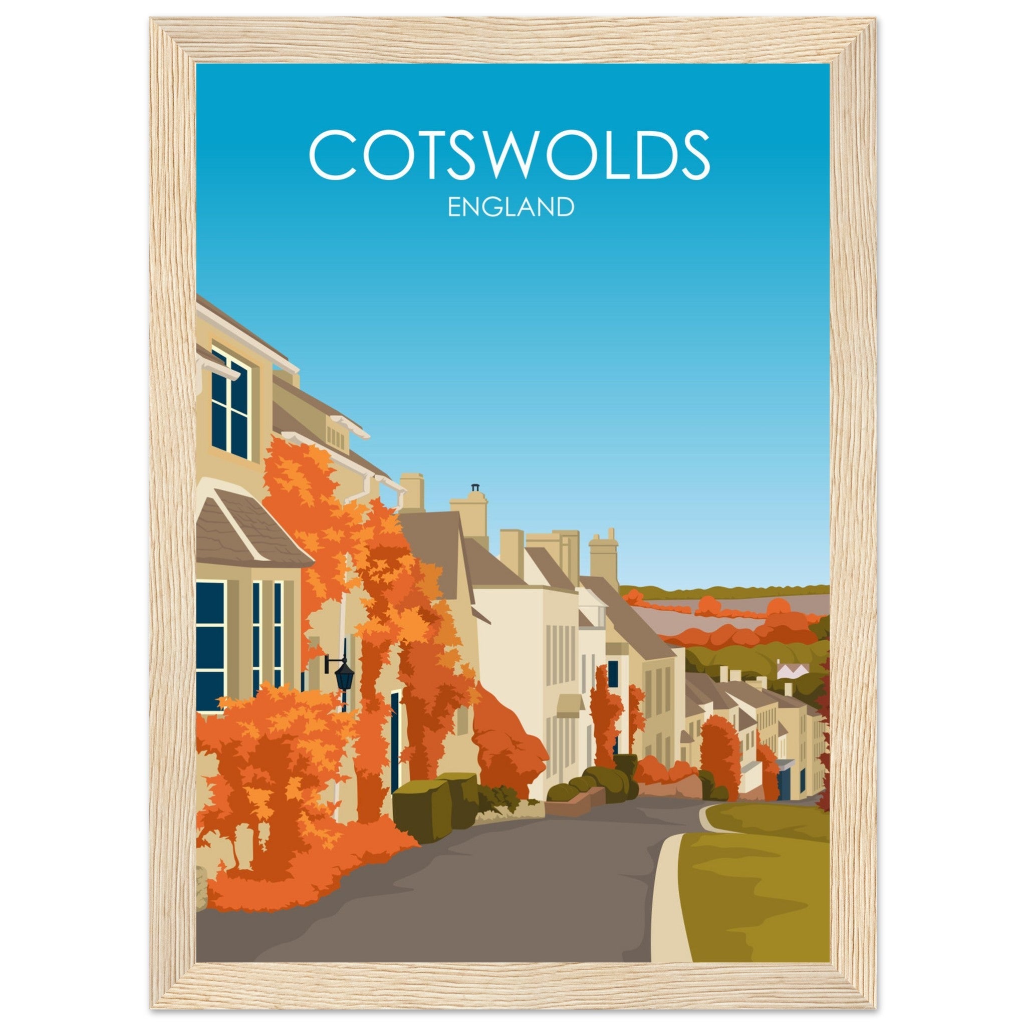 Cotswolds Poster | Cotswolds Wall Art | Cotswolds Daytime Print ...