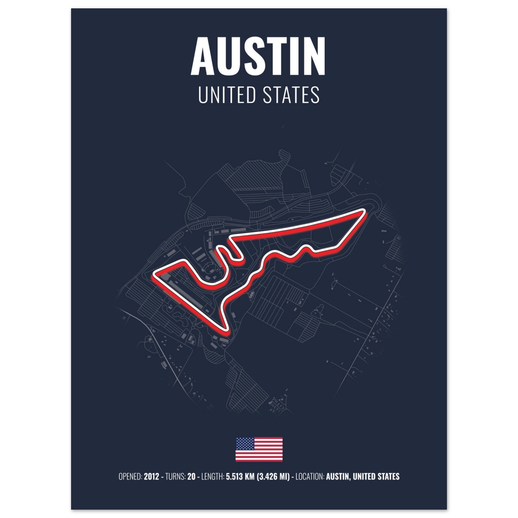 Austin Formula 1 Poster | Austin Formula 1 Print – Favourite Place Prints
