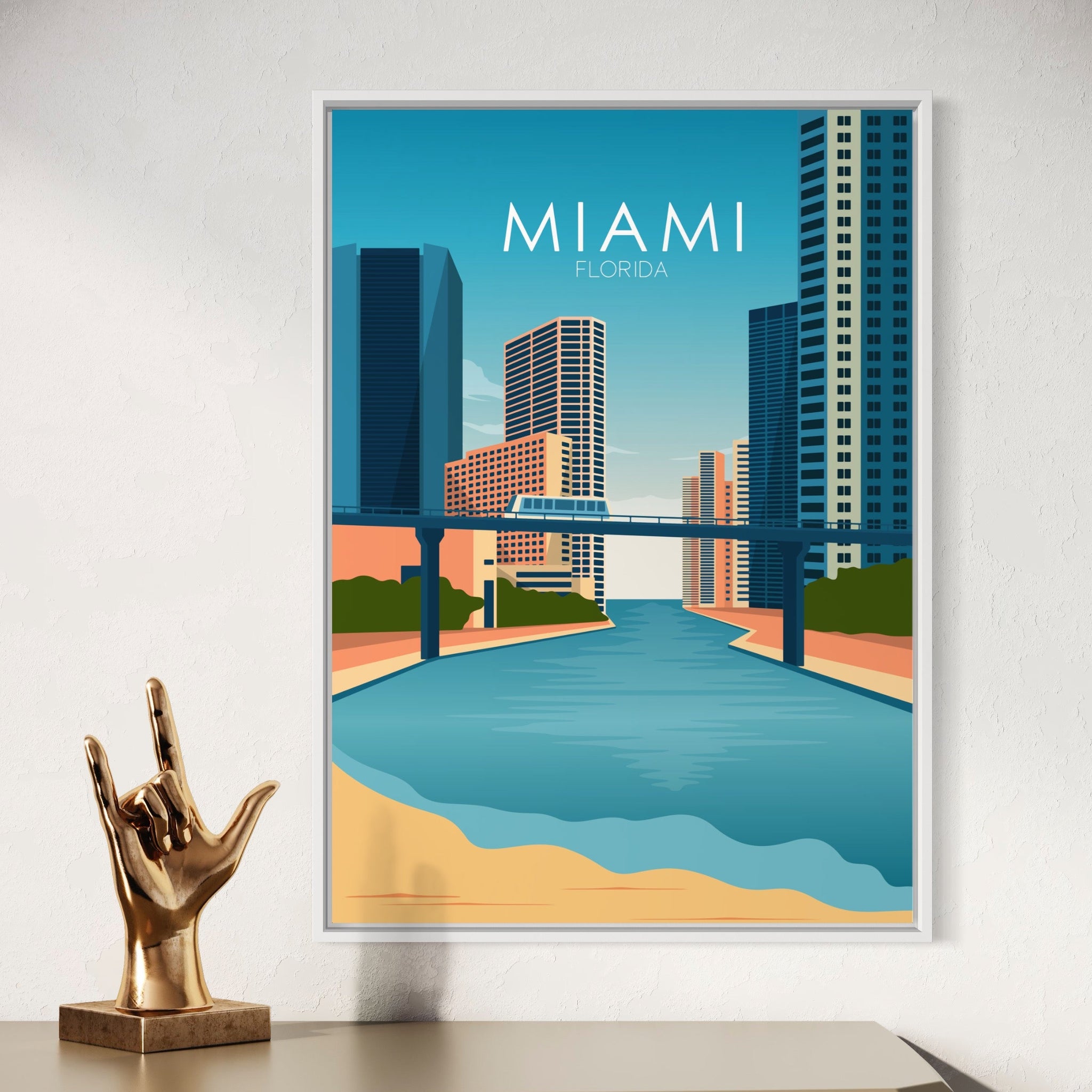 Miami Poster | Miami Wall Art | Miami Daytime Print – Favourite Place ...