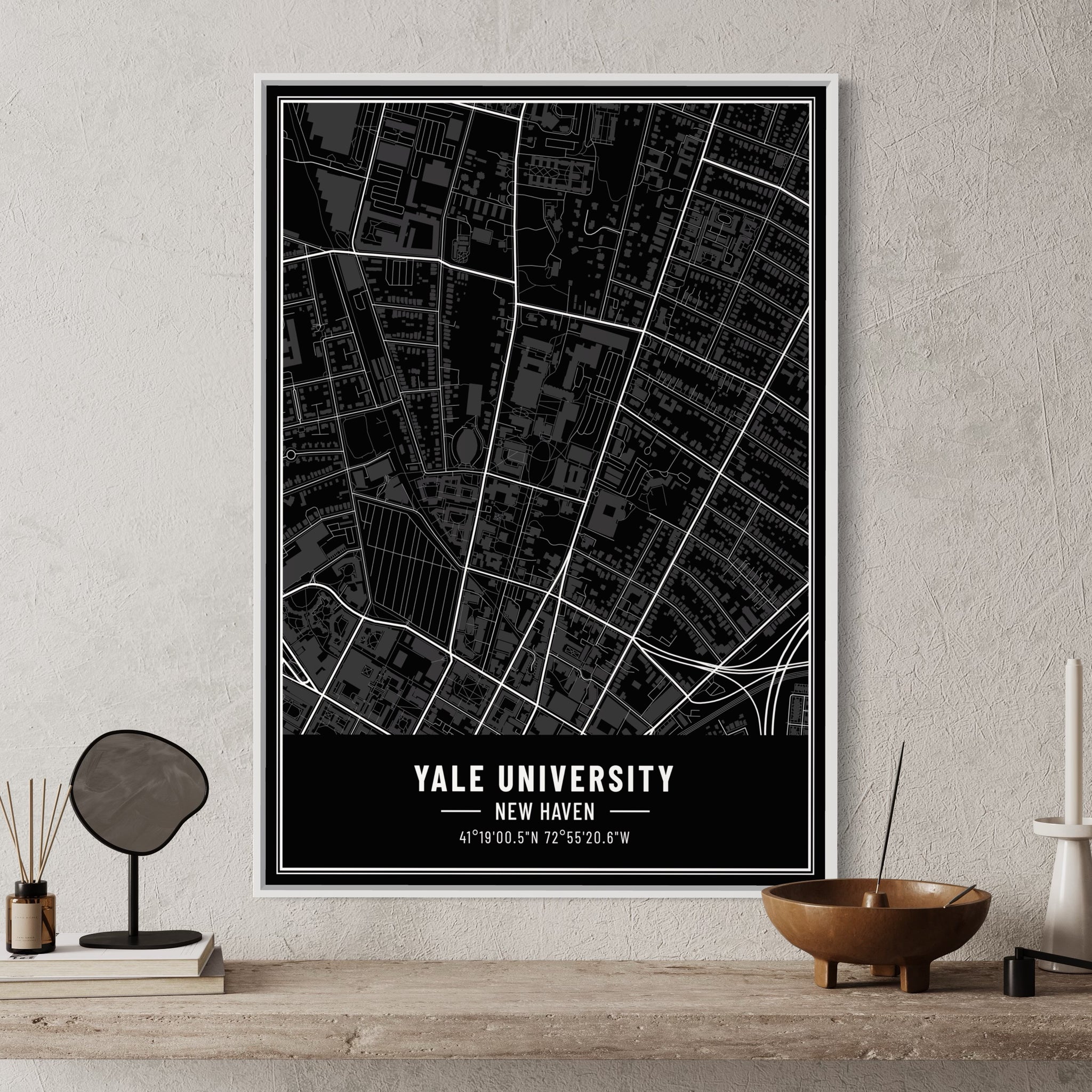 Yale Map Poster | Yale Map Wall Art | Yale Map Print – Favourite Place ...