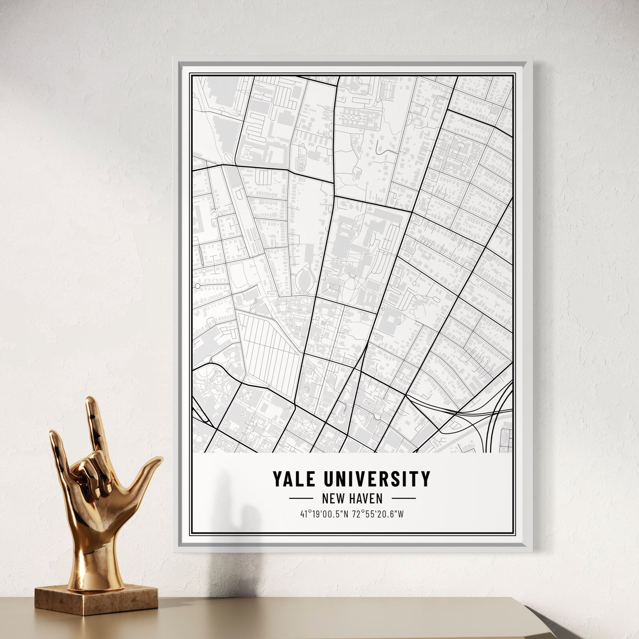 Yale Map Poster | Yale Map Wall Art | Yale Map Print – Favourite Place ...