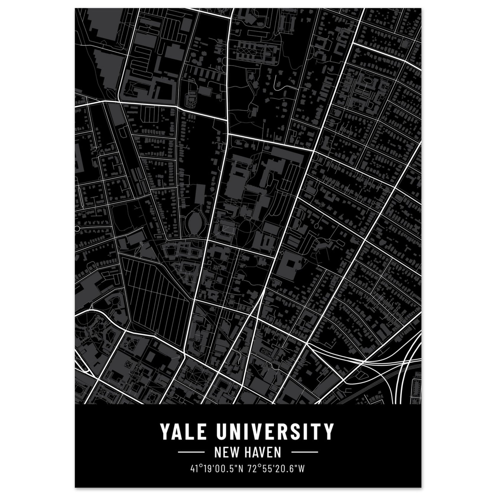 Yale Map Poster | Yale Map Wall Art | Yale Map Print – Favourite Place ...