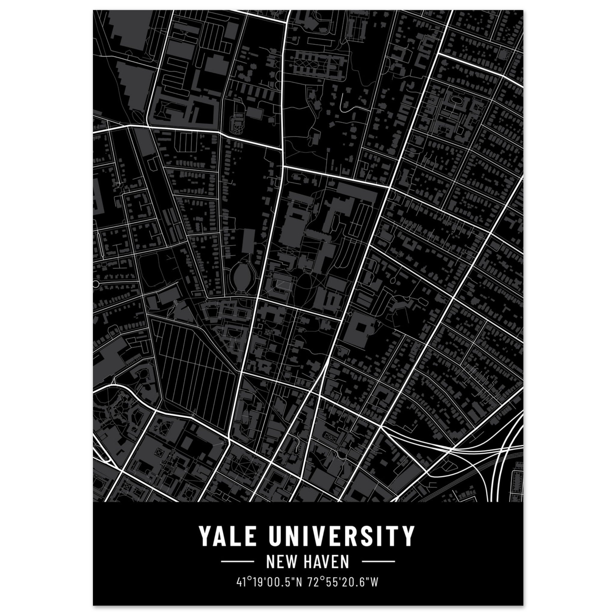 Yale Map Poster | Yale Map Wall Art | Yale Map Print – Favourite Place Prints